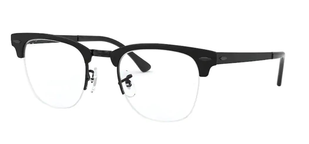 Ray-Ban RX3716VM 2904 Clubmaster Metal Square Metal Matte Black On Bla ...